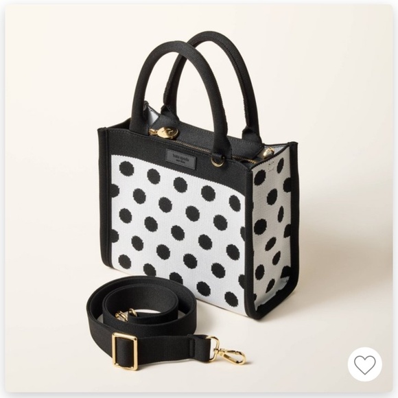 kate spade | Bags | Nwt Kate Spade X Target Black White Polka Dot Knit ...